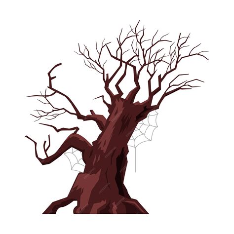 Premium Vector Halloween Spooky Tree With No Leaves Vector Illustration