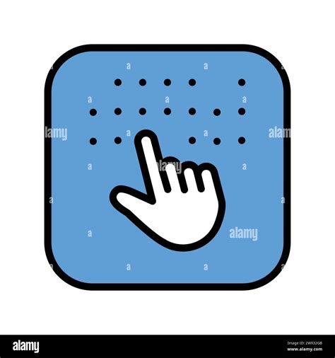 Braille Color Line Icon Web Accessibility Vector Isolated Element
