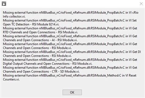 error when starting executable on target pc ni community