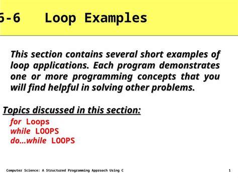 Ppt Computer Science A Structured Programming Approach Using C1 6 6 Loop Examples This