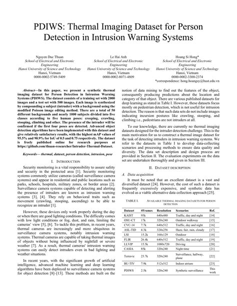 Pdf Pdiws Thermal Imaging Dataset For Person Detection In Intrusion