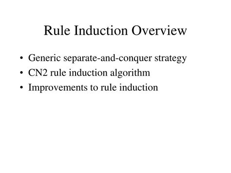 Ppt Rule Induction Overview Powerpoint Presentation Free Download