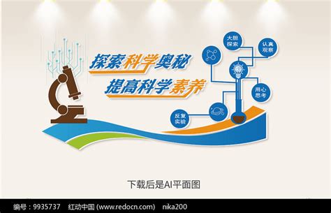 校园科技实验室科学探索文化墙图片下载 红动中国