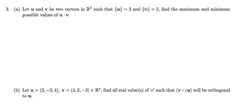 solved 3 con la 3 a let u and v be two vectors in r such