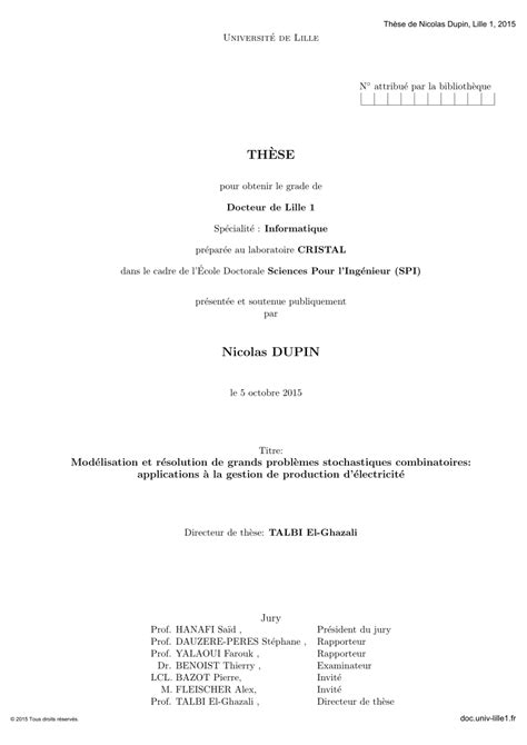 Pdf Modélisation Et Résolution De Très Grands Problèmes Stochastiques