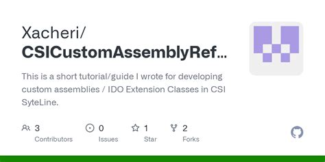 Github Xachericsicustomassemblyreference This Is A Short Tutorial