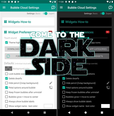 Widgets Only App V Dark Mode Bubble Cloud Widgets WearOS Tile Launcher Watch Face