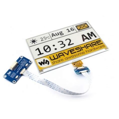 X Inch E Ink Display HAT For Raspberry Pi Yellow Black White Three Color
