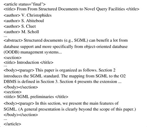 An Sgml Document Of Type Article Idref For The Element Referencing Download Scientific Diagram