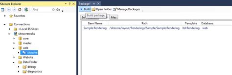 explore sitecore creating package using sitecore rocks
