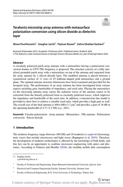 Terahertz Microstrip Array Antenna With Metasurface Polarization Conversion Using Silicon