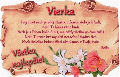 Vierapopluharova Všetko Najlepšie K Meninám Archív Poradask