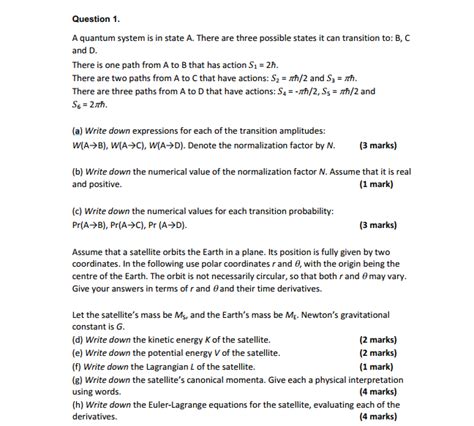 Solved Question A Quantum System Is In State A There Are Chegg