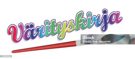 핀란드어의 텍스트 Värityskirja는 영어로 컬러북을 의미합니다 밑줄로 페인트 브러시 벡터 일러스트레이션 0명에 대한 스톡 벡터 아트 및 기타 이미지 Istock