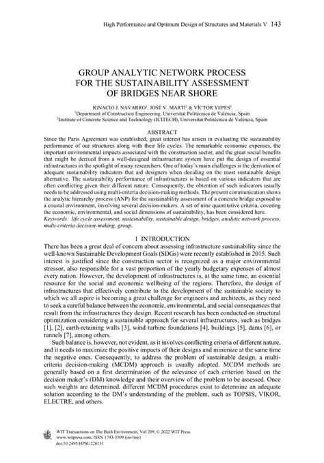 Pdf Group Analytic Network Process For The Sustainability Assessment
