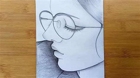 How To Draw A Girl With Glasses Step By Step Pencil Sketch Youtube