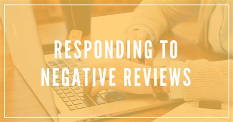 Responding To Negative Reviews