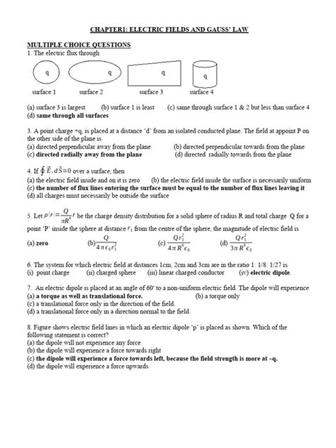 Electrostatics Assignment 1 Pdf Permittivity Electric Charge