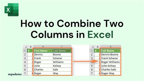 How To Combine Two Columns In Excel Youtube