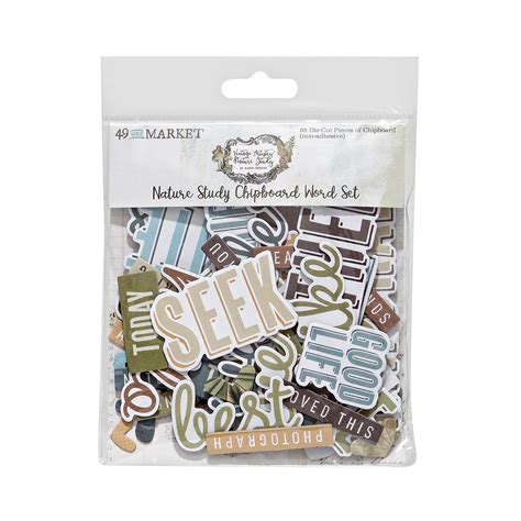 Nature Study Chipboard Word Set 49 And Market