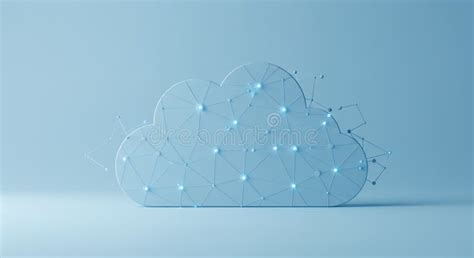 Cloud Computing Network Connected Data And Modern Technology 3d Render Stock Illustration