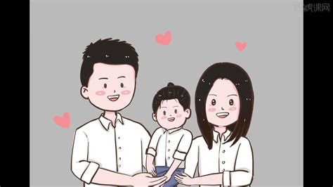 三个人全家福动漫图片 卡通 简笔画 第4页 大山谷图库