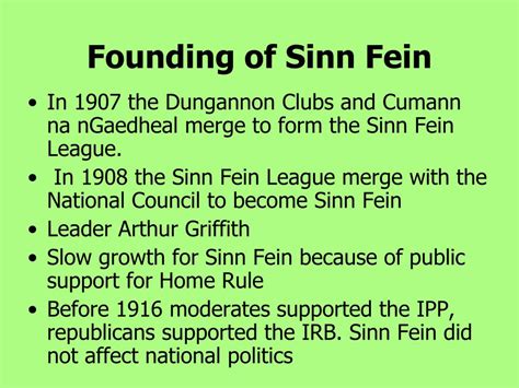 Ppt The Rise Of Sinn Fein Powerpoint Presentation Free Download Id