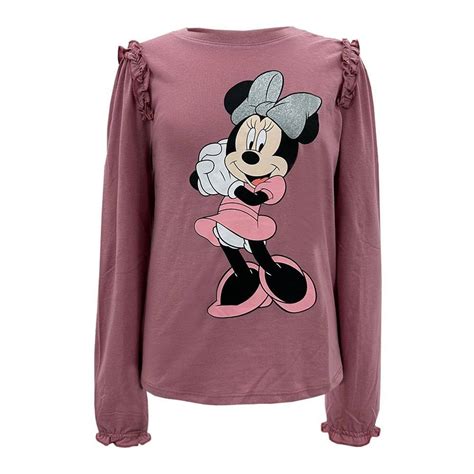 Playera Minnie Talla 4 Manga Larga Con Estampado Alegre Rosa Walmart