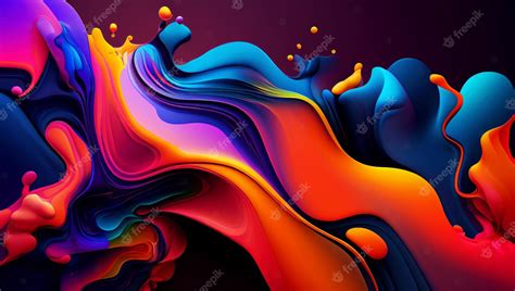 Premium Photo Abstract Colorful Gradient Fluid Grow In The Dark Illustration