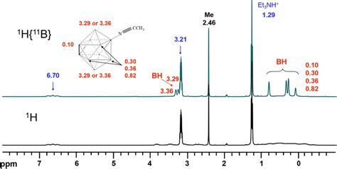 ¹h And ¹h ¹¹b Nmr Spectra Of Et3nh B10h9ncch3 In Cd3cn With The