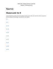 Template Homework Set Docx DATA Making Decisions With