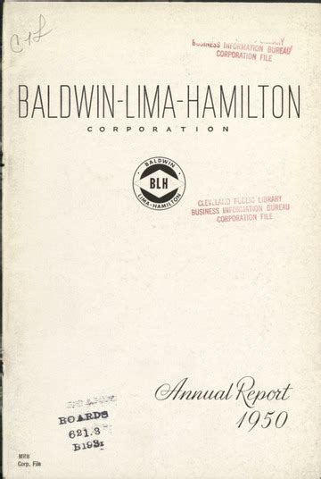 Baldwin Locomotive Works And Baldwin Lima Hamilton Corporation Annual Reports 1923 1964 Free