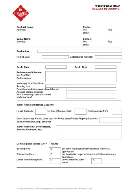 Simple Deal Memo Templates Layouts ᐅ TemplateLab