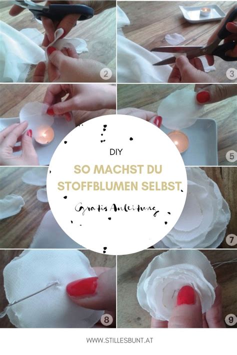 Diy Stoffblumen Tutorial Stilles Bunt Diy Stoffblumen Stoffblumen Blumen Basteln