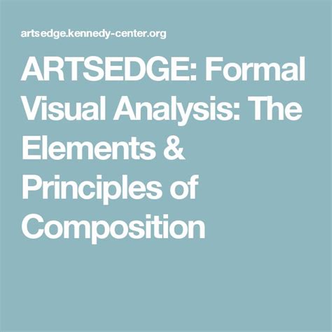 Artsedge Formal Visual Analysis