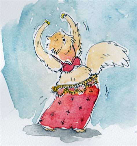 Belly Dancer Kitty Michaela Istok Ahonen Illustration