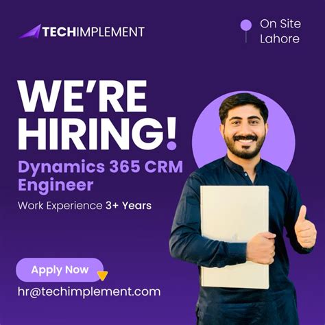 Techimplement Wearehiring Dynamics365 Crmengineer Lahorejobs