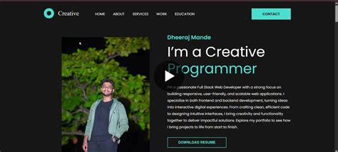 Webdeveloper Portfolio Mernstack Reactjs Nodejs Tailwindcss