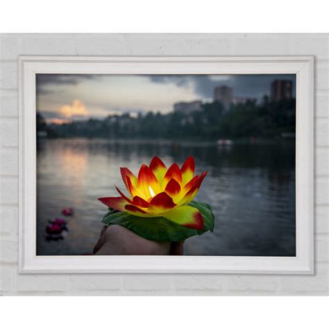 Rosalind Wheeler Flower Candle In City View Single Picture Frame