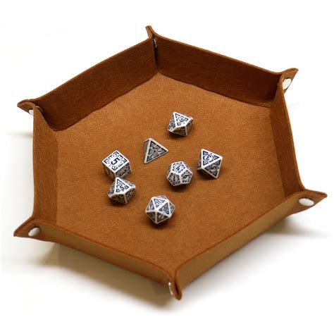 1pc Dice Tray Set Foldable Dice Trays Hexagon Dice Rolling Tray Felt