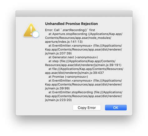 Unhandled Promise Rejection Error Call `startrecording` · Issue 596 · Wulkanokap · Github