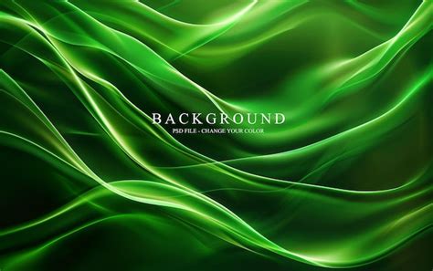 Abstract Green Background With Smooth Lines And Curves Creating An Elegant And Futuristic Look