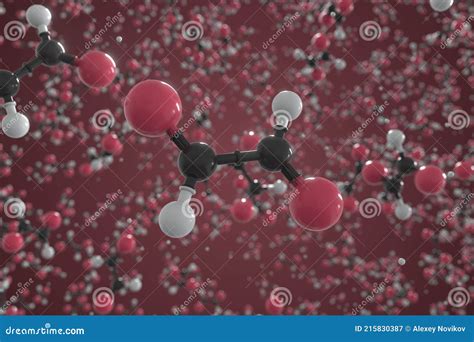 Glyoxal Molecule Molecular Structure Dialdehyde Ball And Stick 3d Model Structural Chemical