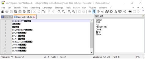 keywords in plugin task list for notepad super user