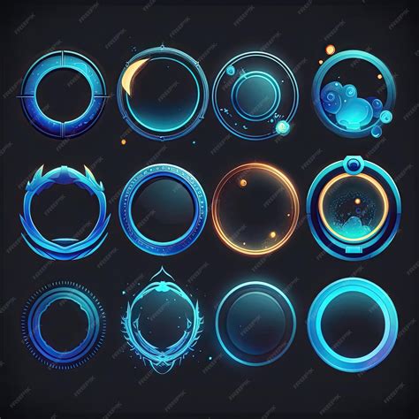 Premium Ai Image Digital Round Frame Game Ai Generated Sign Technology Gui Web Banner Hud