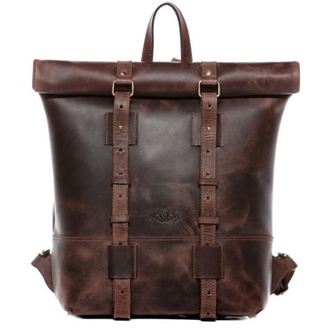 Sid And Vain Rucksack Chaz« Roll Top Lederrucksack Mit Laptopfach