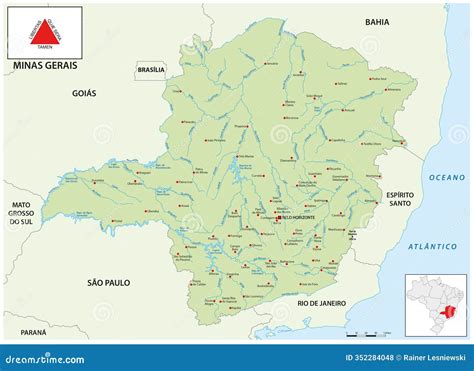 Map Of The Brazilian State Of Minas Gerais Stock Illustration Illustration Of Abstract
