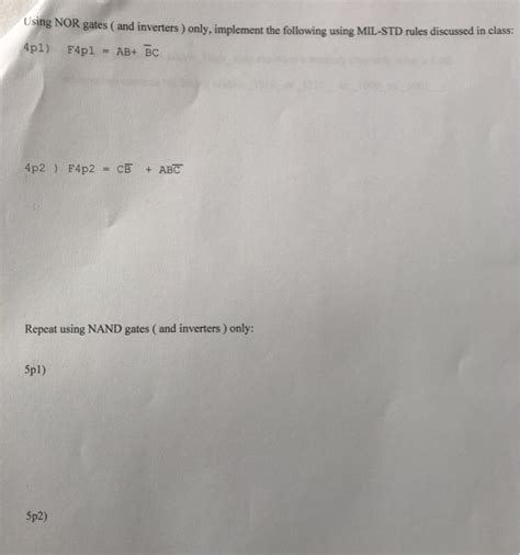 solved repeat using nand gates and inverters only 5p1
