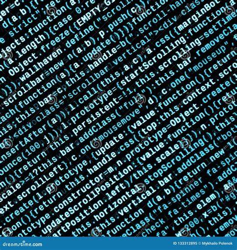 Javascript Code In Text Editor Coding Cyberspace Concept Screen Of