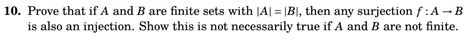 Solved 10 Prove That If A And B Are Finite Sets With